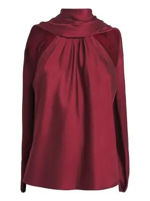 Simkhai Satin Cape Scarlett Top - Red