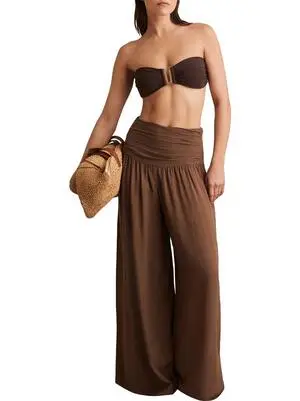 REISS Lola High-waist Cover-up Pants - Brown