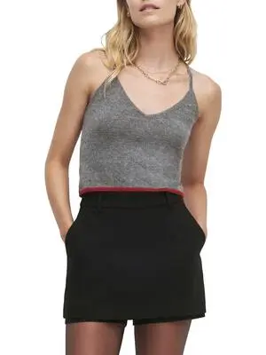 FAVORITE DAUGHTER Cashmere Camisole Sweater - Dark Charcoal Grey