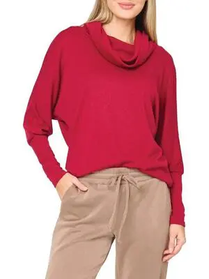 GIBSONLOOK Cowl Neck Sweater - Cranberry