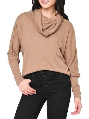GIBSONLOOK Cowl Neck Sweater - Mocha Mousse