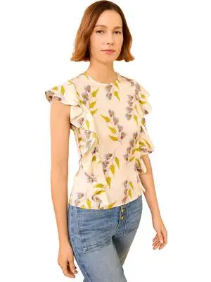 Ulla Johnson Botanical Floral Silk Top - Infinite Flower