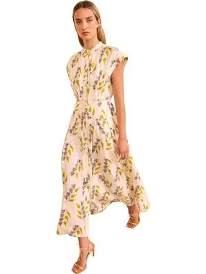 Ulla Johnson Lausanne Floral Print Silk Dress - Infinite Flower