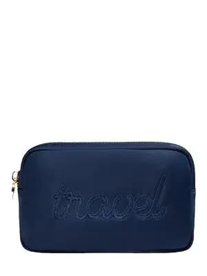 Stoney Clover Lane Embroidered Nylon Pouch - Sapphire
