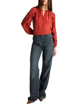 Santorelli Skyla Long Sleeve Blouse - Rust