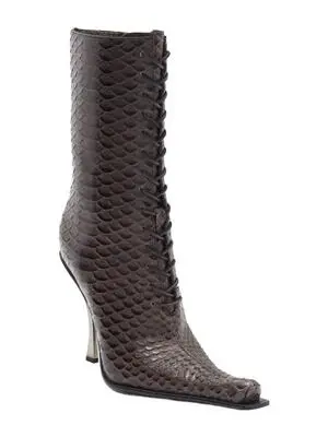 Jeffrey Campbell Rembrandt Pointy Toe Lace-up Boots - Grey Snake