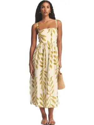 ST MRLO Lanah Midi Dress - Golden Leaf