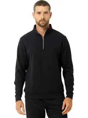 SINGLE STITCH Classic 1/4 Zip Sweatshirt - Deep Navy