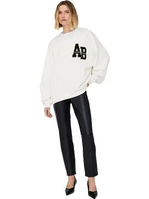 ANINE BING Miles Oversized Sweatshirt Letterman - Off White