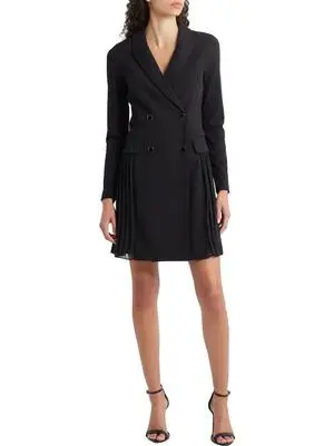 Julia Jordan Double Breasted Long Sleeve Coat Dress - Black