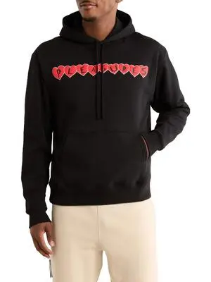 PLEASURES Grin Heart Graphic Hoodie - Black