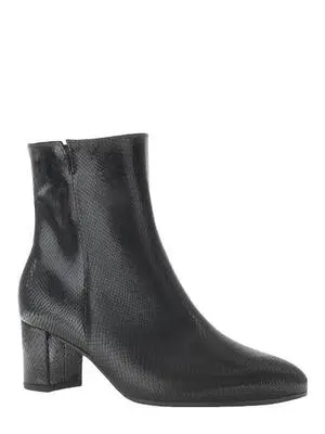 Gabor Snakeskin Embossed Bootie - Black