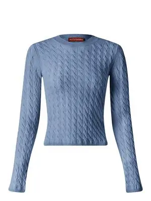 Altuzarra Milla Cashmere Cable-knit Sweater - Lt Blue