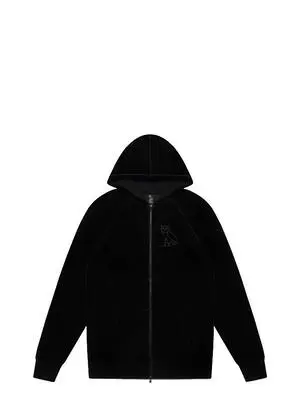 OVO Velour Zip Hoodie - Black