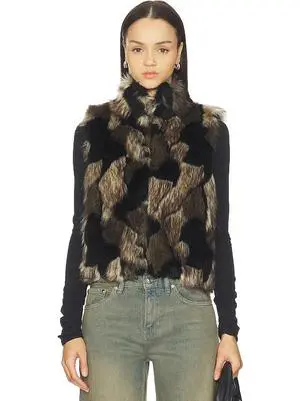Adrienne Landau Tribeca Faux Fur Vest - Beige