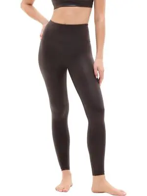 Athleta Elation High Rise Matte Foil Shine 7/8 Legging Truffle Foil