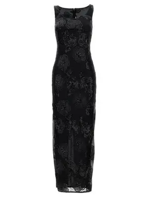ROTATE BY BIRGER CHRISTENSEN Maxi Dress With Bead Detailing - Nero
