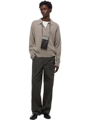 Helmut Lang Brushed Polo Sweater - Fog