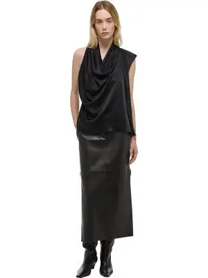Helmut Lang Draped Cowl Top - Black