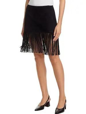 FRAME The Saddle Leather Skirt - Black