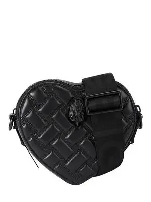 Kurt Geiger Kensington Heart Mini Quilted Leather Crossbody - Black