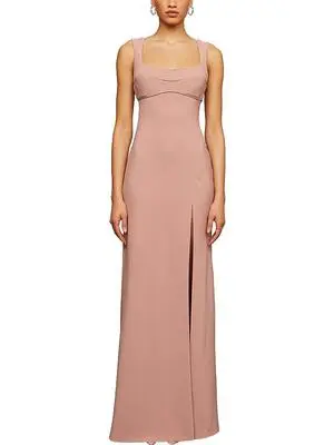 AMUR Venice Embellished Maxi Dress - Taupe Bloom