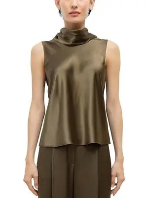 LESET Barb Sleeveless Cowl Neck Top - Olive