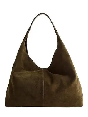Madewell Mylie Large Suede Shoulder Bag - Dark Olive