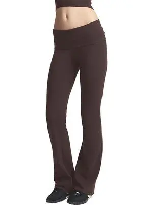 SKIMS Cotton Jersey Foldover Pants - Espresso