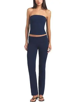 SKIMS Skims Cotton Jersey Foldover Pants Navy