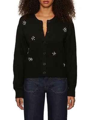 Sanctuary Embellished Cardigan Sweater - Black