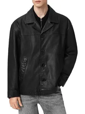 ALLSAINTS Bradwell Leather Coat - Black