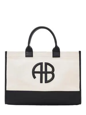 ANINE BING Lara Medium Canvas Tote - Beige