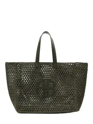 ANINE BING Rio Large Crocheted Tote - Military Green
