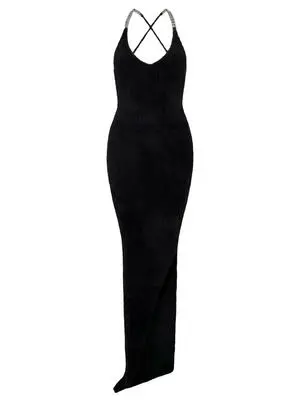 David Koma Chain-strap Asymmetric-hem Dress - Black