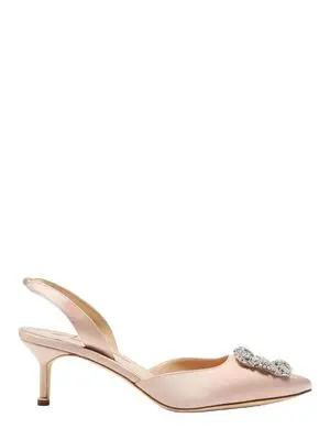 Manolo Blahnik 70mm Hangisli Buckle Pumps - Neutrals