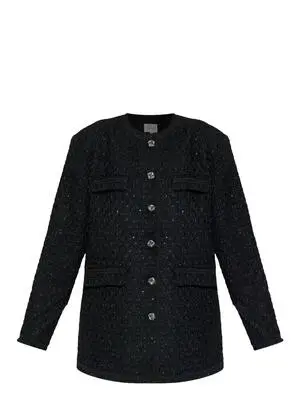 GESTUZ Button Embellished Jacket - Black