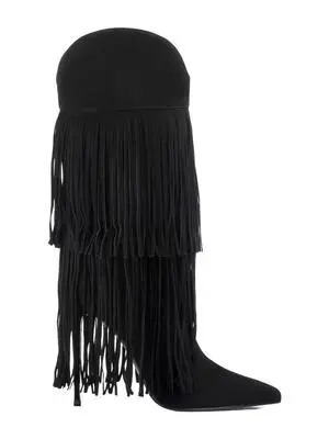 LE SILLA 120mm Andy Fringe Boots - Black