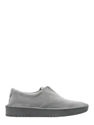 Giorgio Armani Leather Slip-on Sneakers - Grey