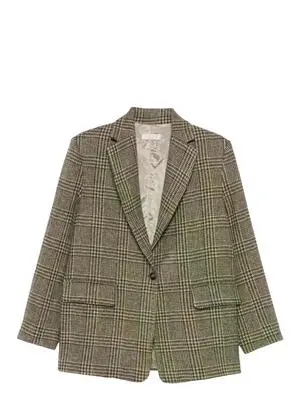 Antonelli Firenze Checked Single-breasted Blazer - Green