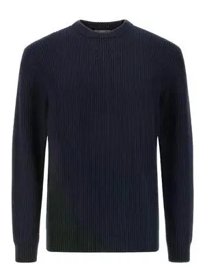 Boggi Milano Ribbed-knit Crew-neck Sweater - Blue
