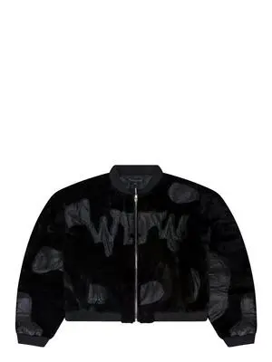 WHO DECIDES WAR BY EV BRAVADO Appliqué Bomber Jacket - Black