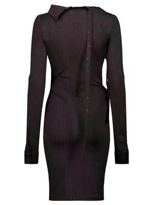 Ottolinger Ada Pinstriped Mini Dress - Black