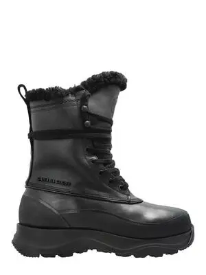 Canada Goose Fur-trim Lace-up Boots - Black