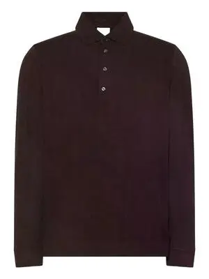 Calvin Klein Long-sleeved Polo Shirt - Brown