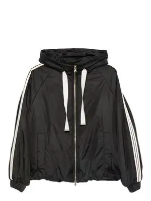 CARLA G. Hooded Jacket With Side-stripe Detail - Black