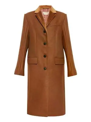 Marni Single-breasted Wool Coat - Brown