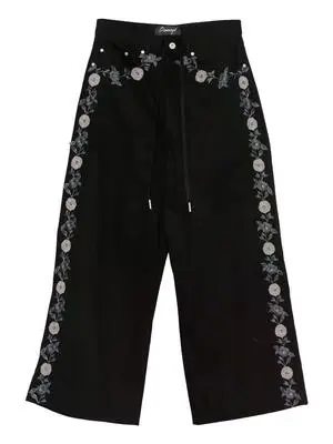BENJAMIN BENMOYAL Floral-Embroidered Trousers