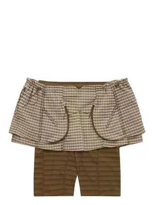 Nike X Knwls Check-pattern Mini Skirt - Neutrals