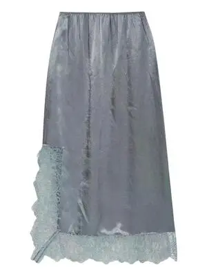 Munthe Lace-trim Midi Skirt - Grey